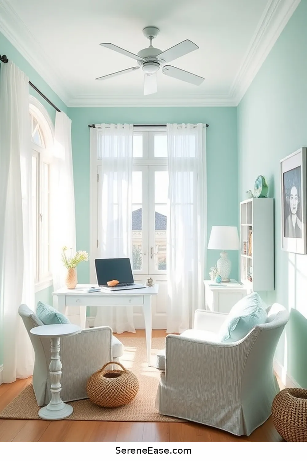 16 Ways to Achieve Bold and Bright Coastal Style in Your Home Office ...