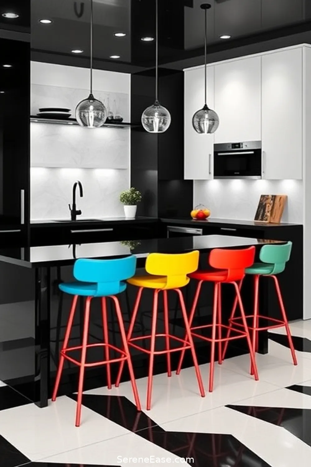 20 Ways to Achieve Black and White Mid-Century Modern Kitchen Style ...