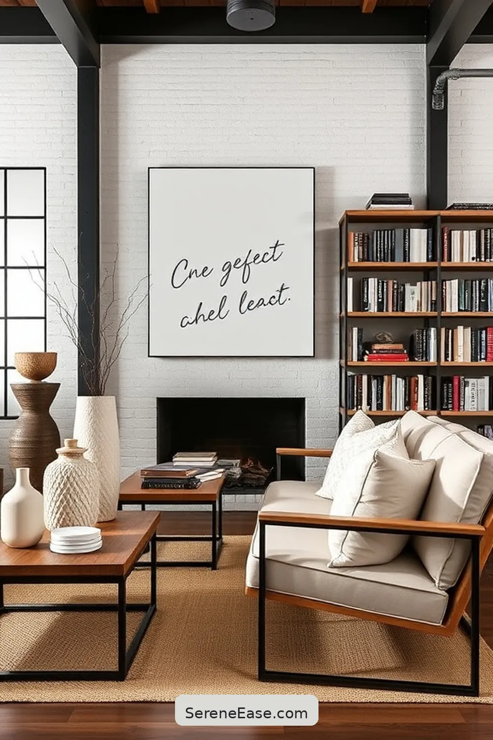 24 Ways to Incorporate Neutral Tones in Industrial Style Libraries ...