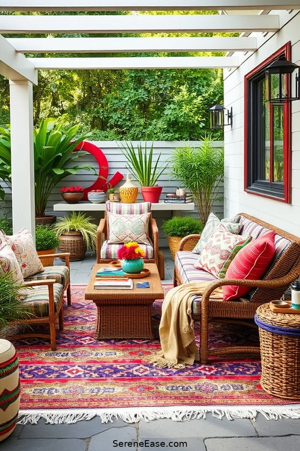 Create a Bold and Bright Bohemian Outdoor Patio Style - Serene Ease