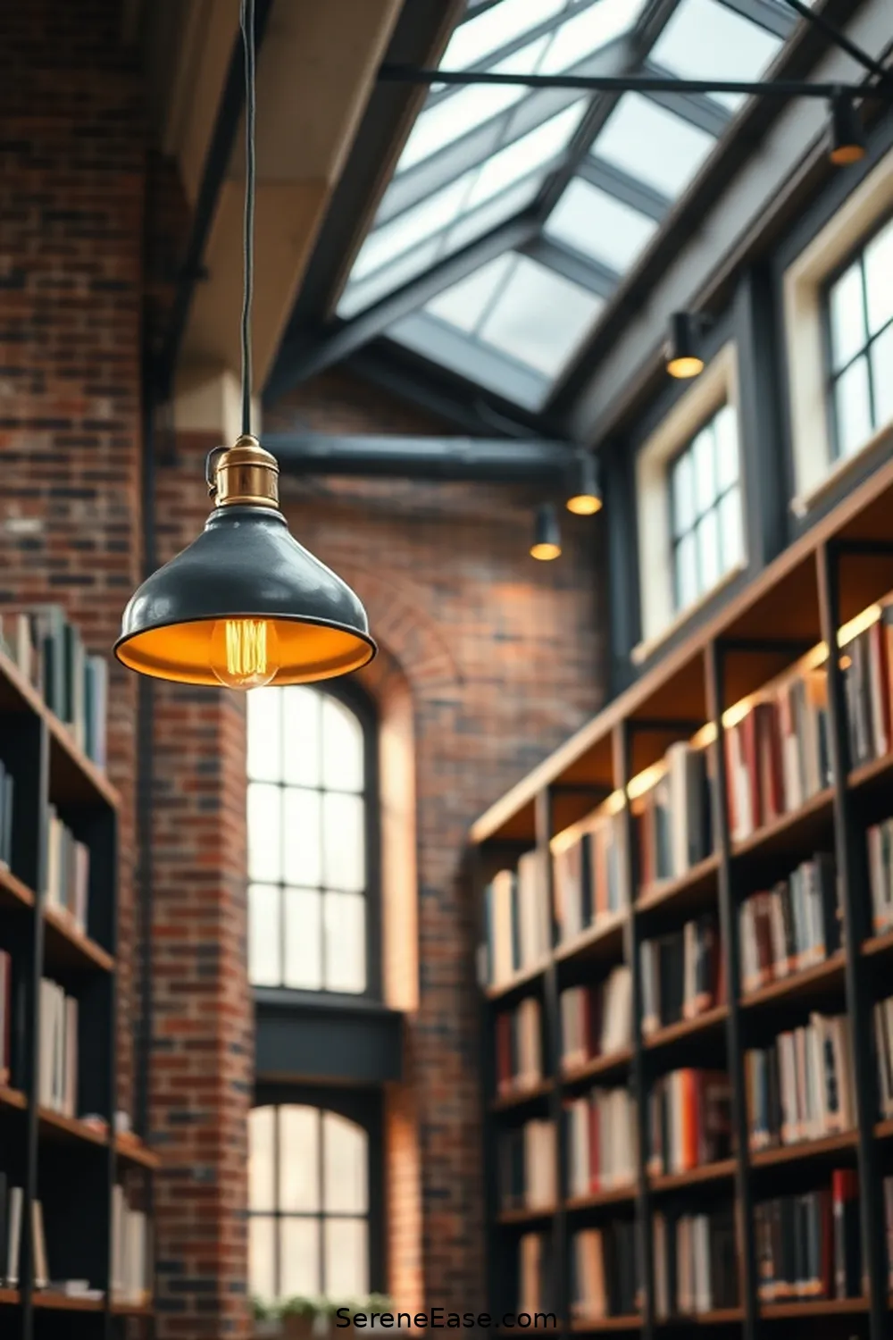 Essential Elements for a Bold and Bright Industrial-Style Library ...