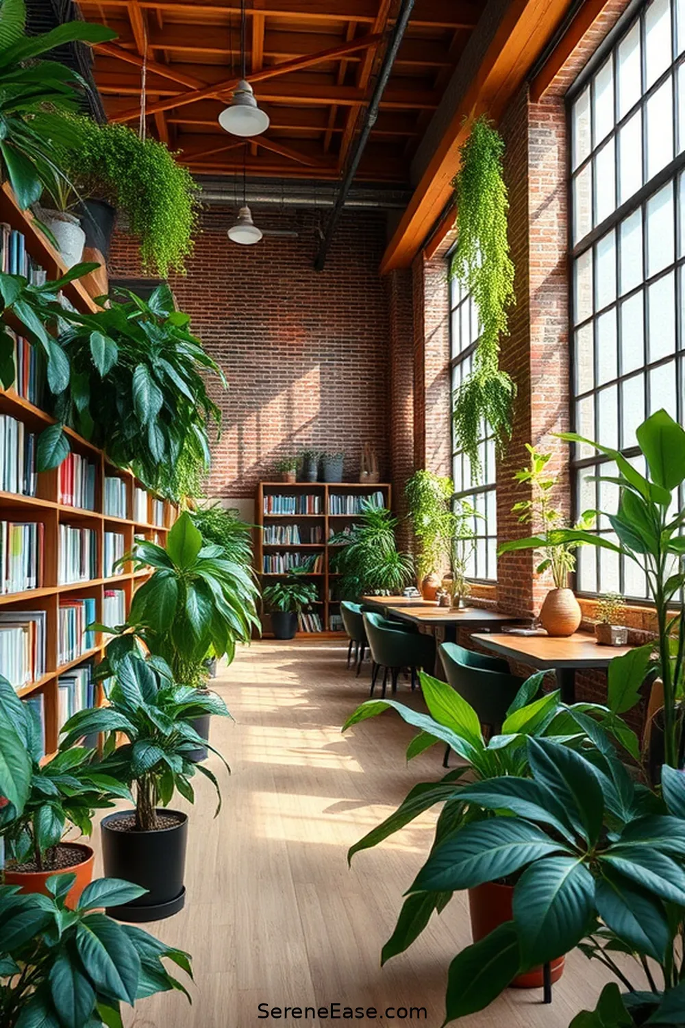 Essential Elements for a Bold and Bright Industrial-Style Library ...