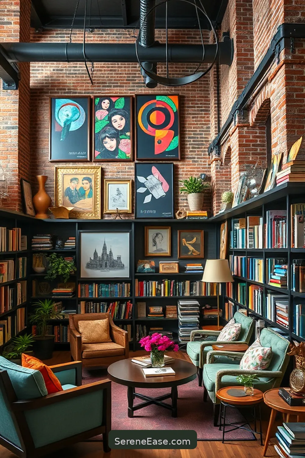 Essential Elements for a Bold and Bright Industrial-Style Library ...