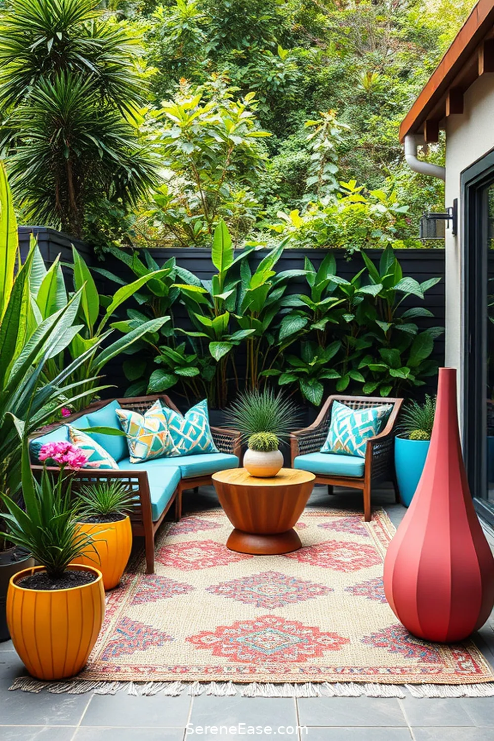 How to Achieve a Bold and Bright Mid-Century Modern Outdoor Patio Style ...